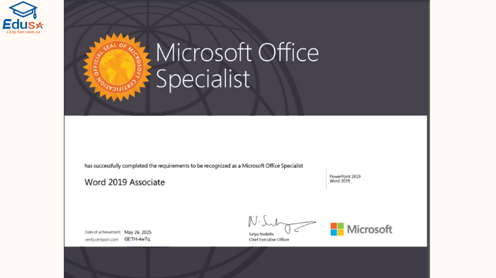 GIỚI THIỆU CHỨNG CHỈ MICROSOFT OFFICE SPECIALIST 2019 (MOS 2019)